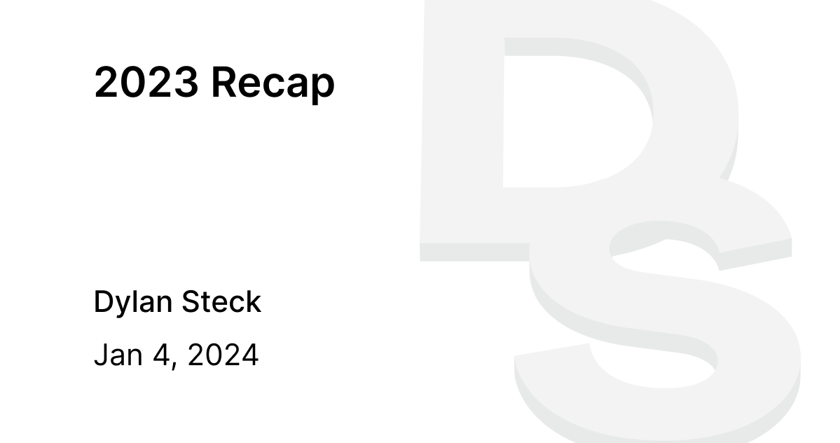 2023 Recap | Dylan Steck | Dylan Steck