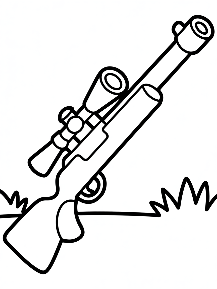Sniper rifle - Free Coloring Page