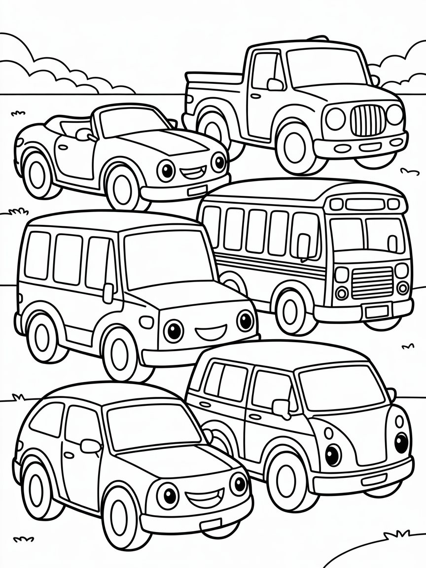 Cars - Free Coloring Page