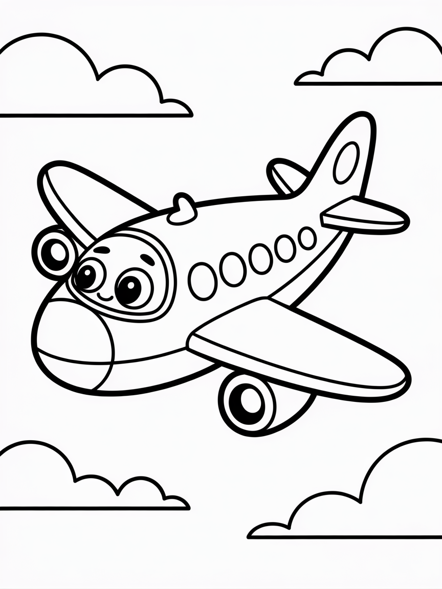 Plane - Free Coloring Page