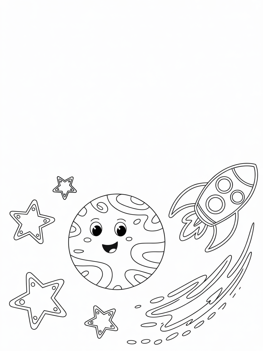 outer space - Free Coloring Page