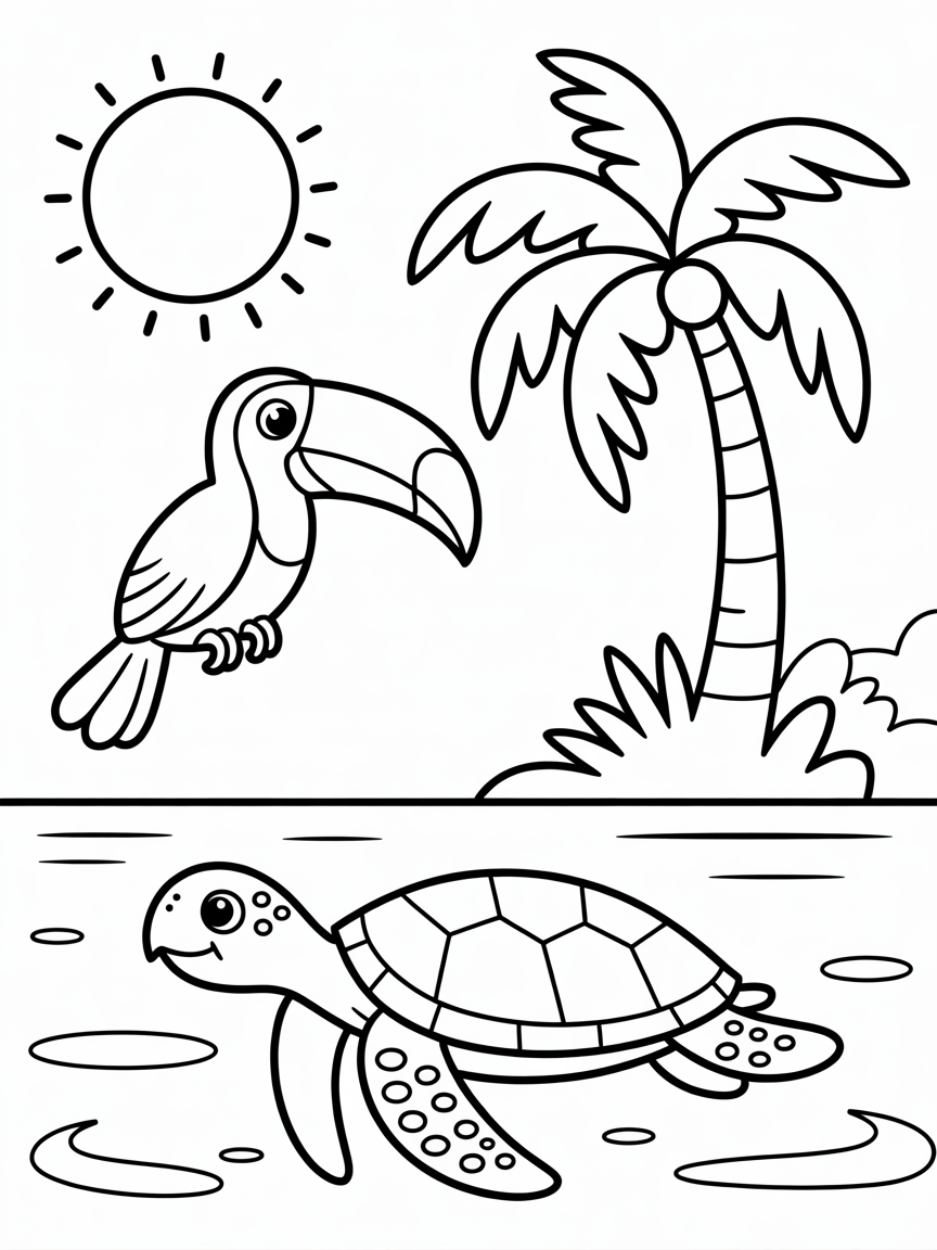 Tropical - Free Coloring Page