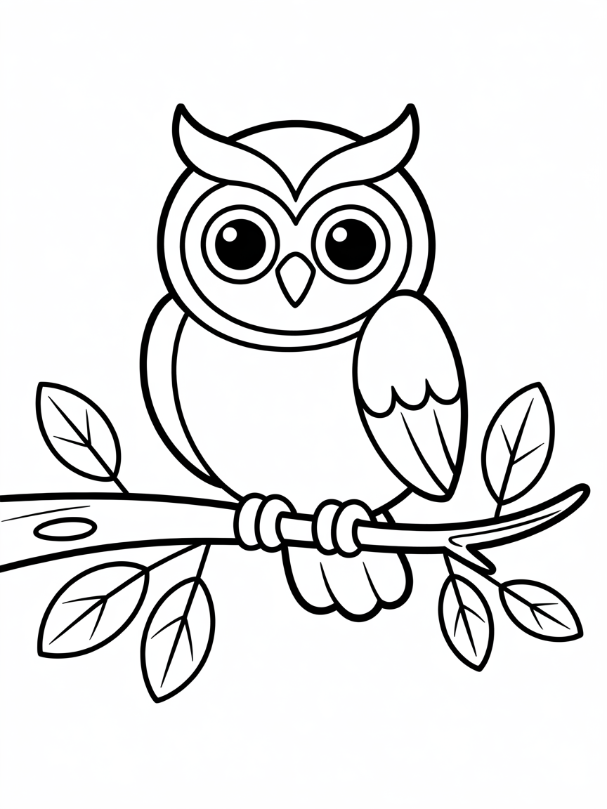 Owl - Free Coloring Page