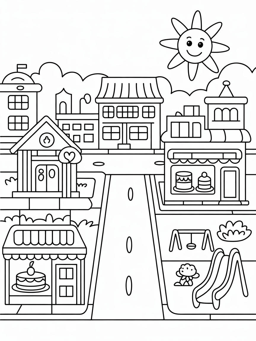 urban - Free Coloring Page