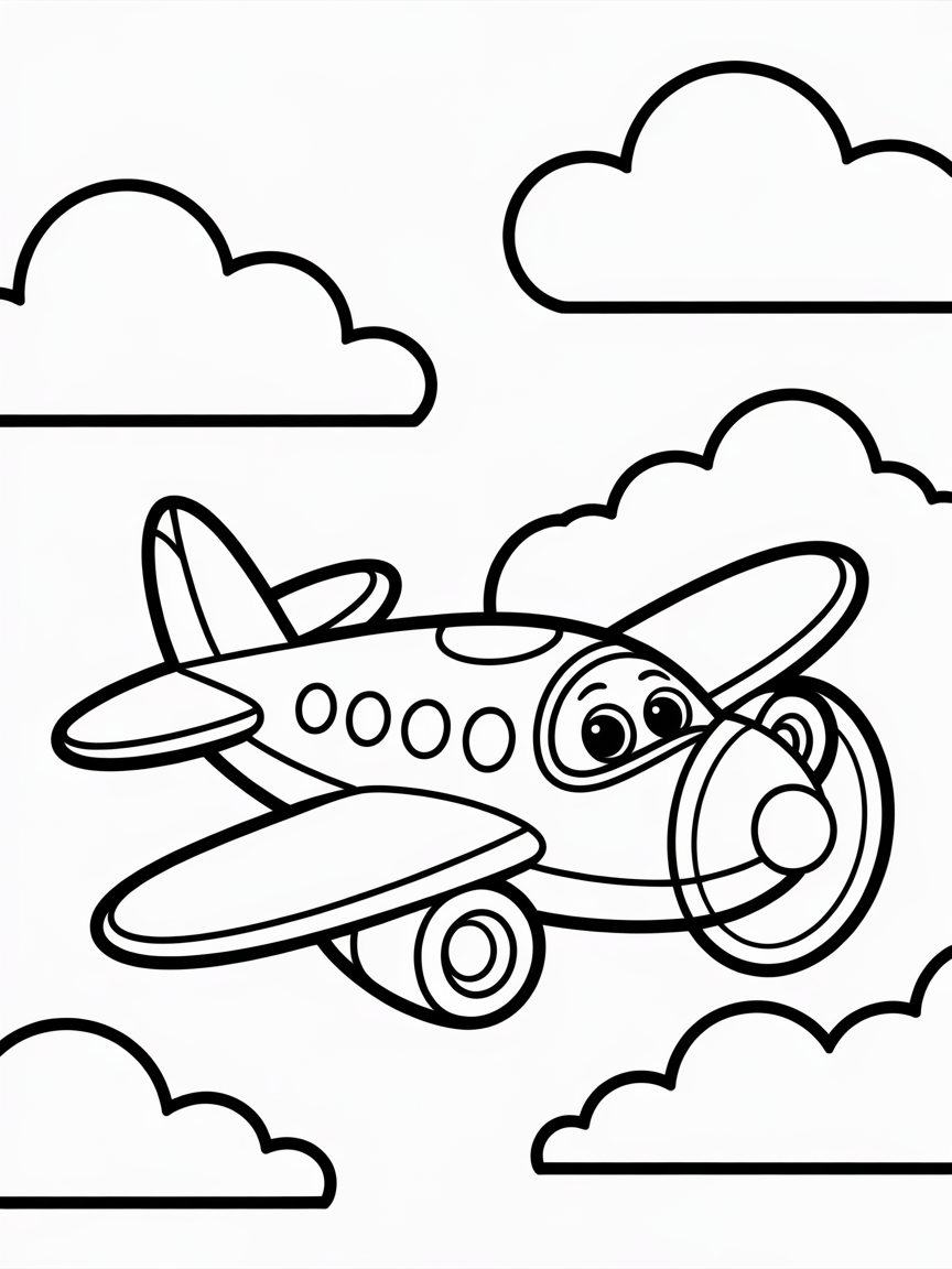 an aircraft - Free Coloring Page