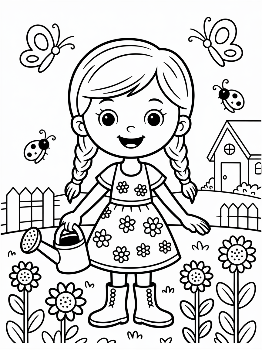 girl - Free Coloring Page