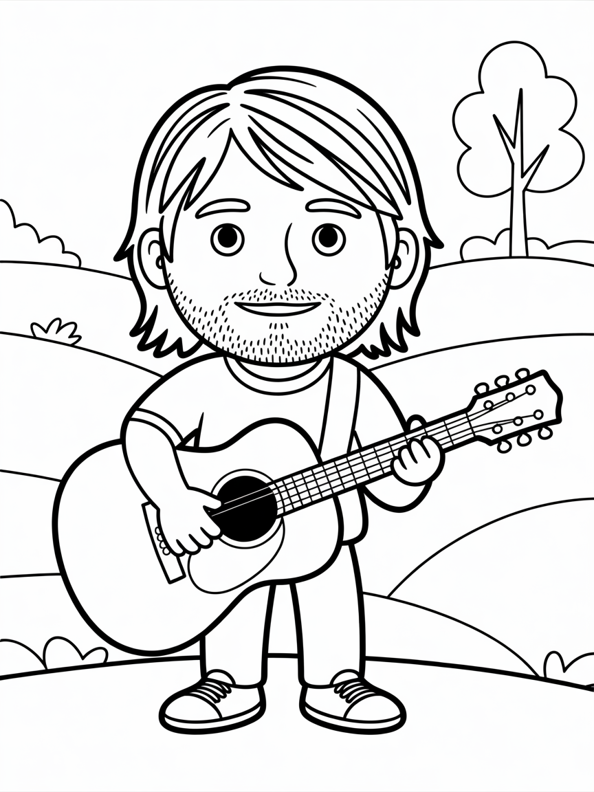 kurt cobain - Free Coloring Page