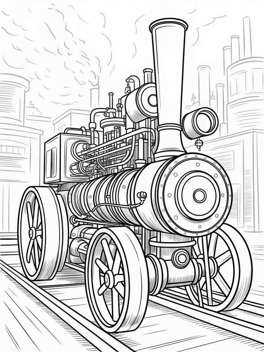 Engine - Free Coloring Page