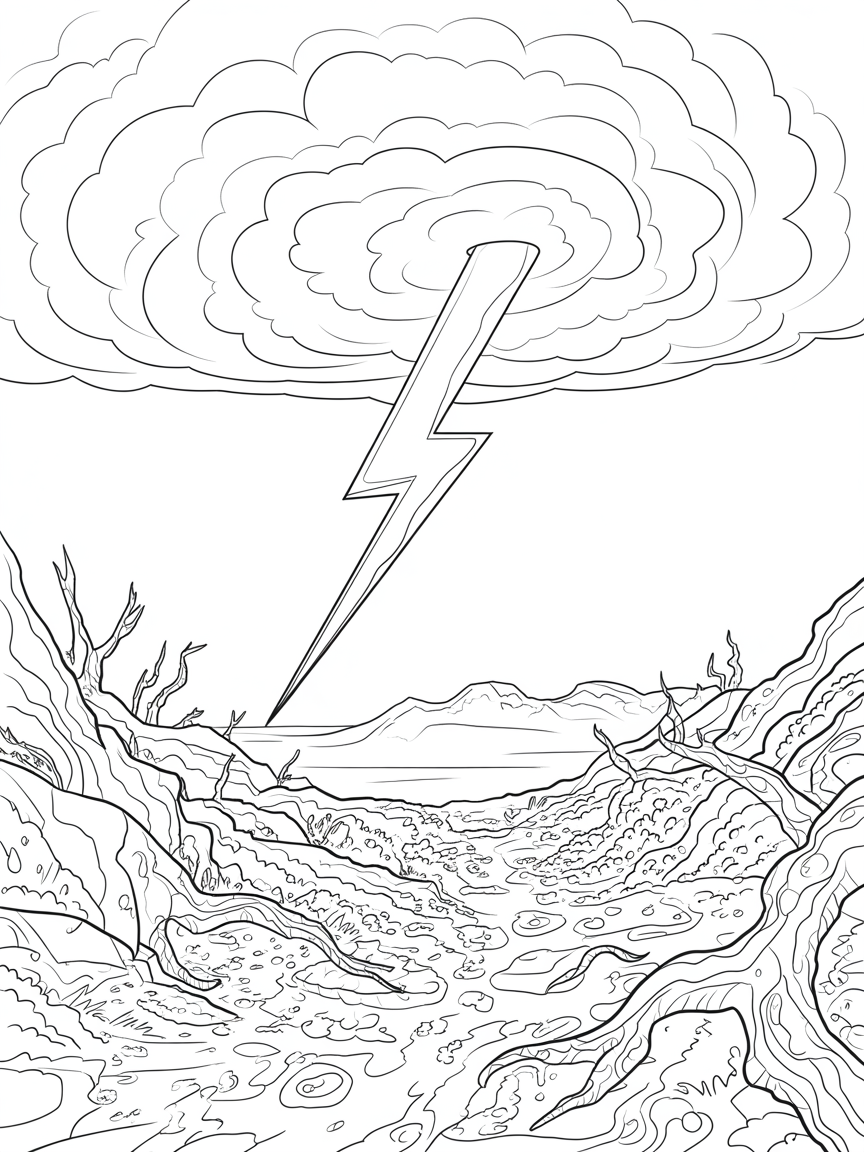 Thunder - Free Coloring Page