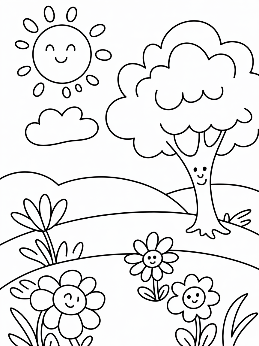 Nature - Free Coloring Page
