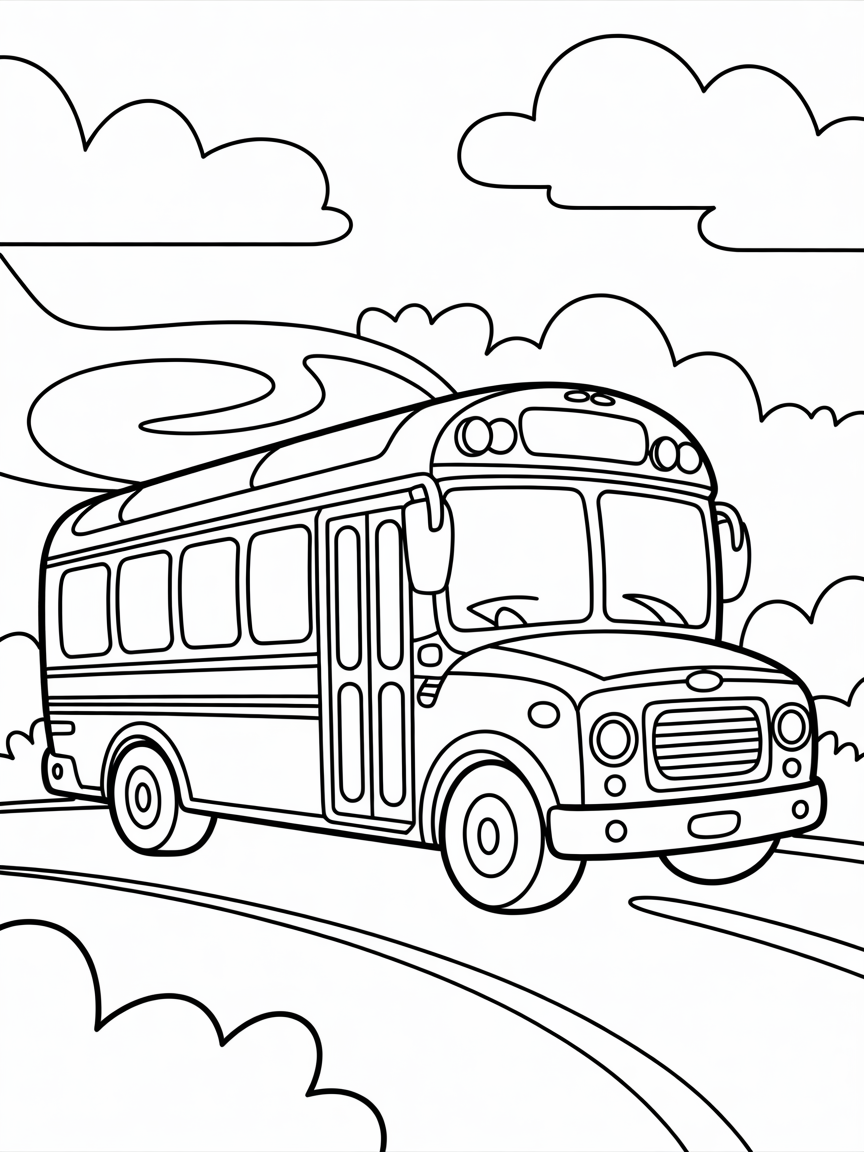 Magic school bus - Free Coloring Page