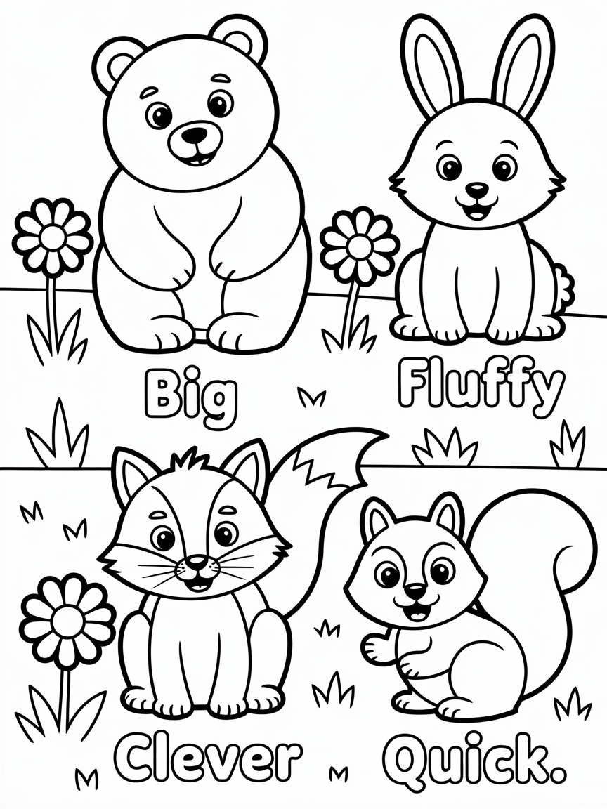Adjectives coloring pages - Free Coloring Page