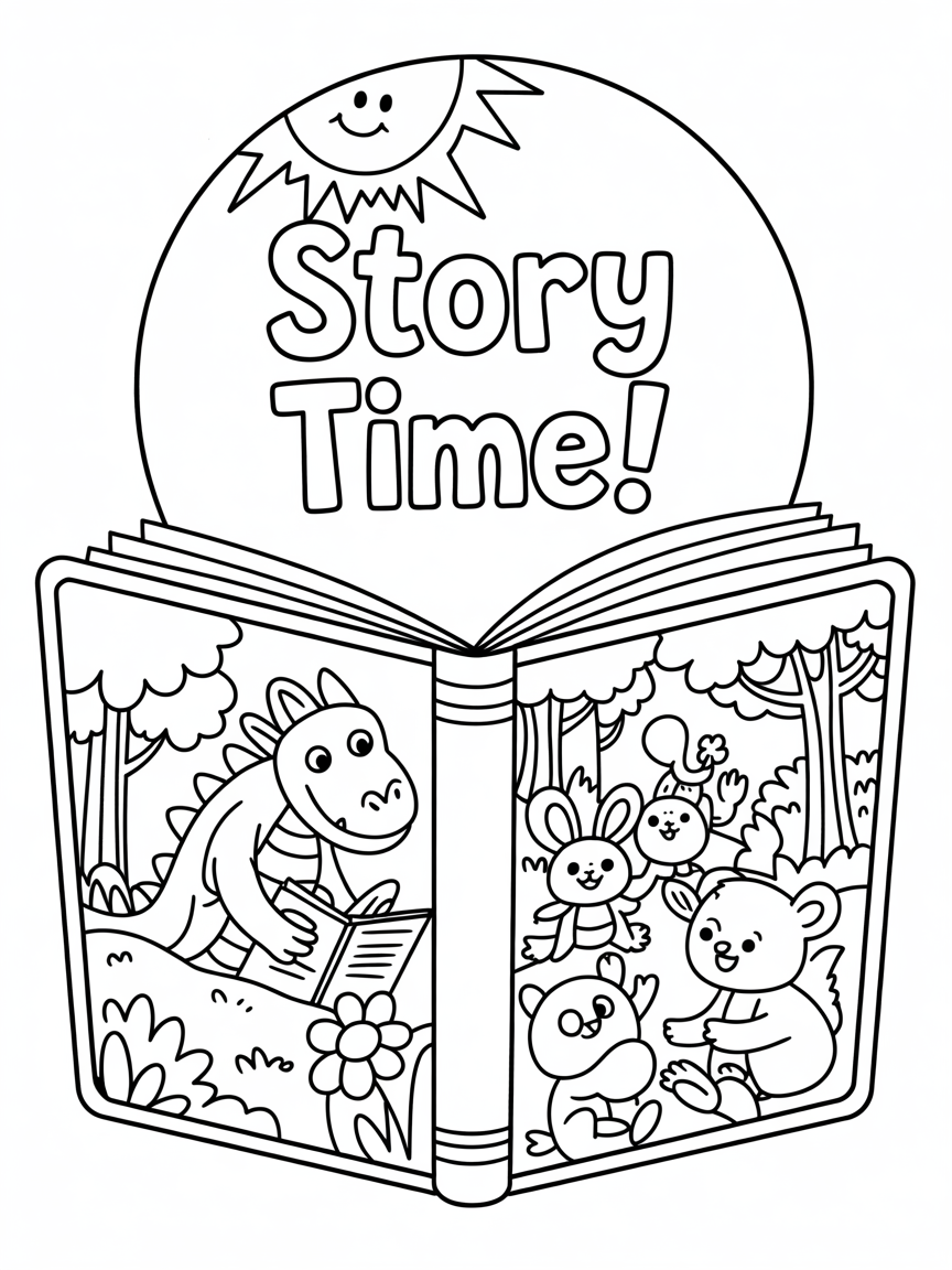 book page - Free Coloring Page