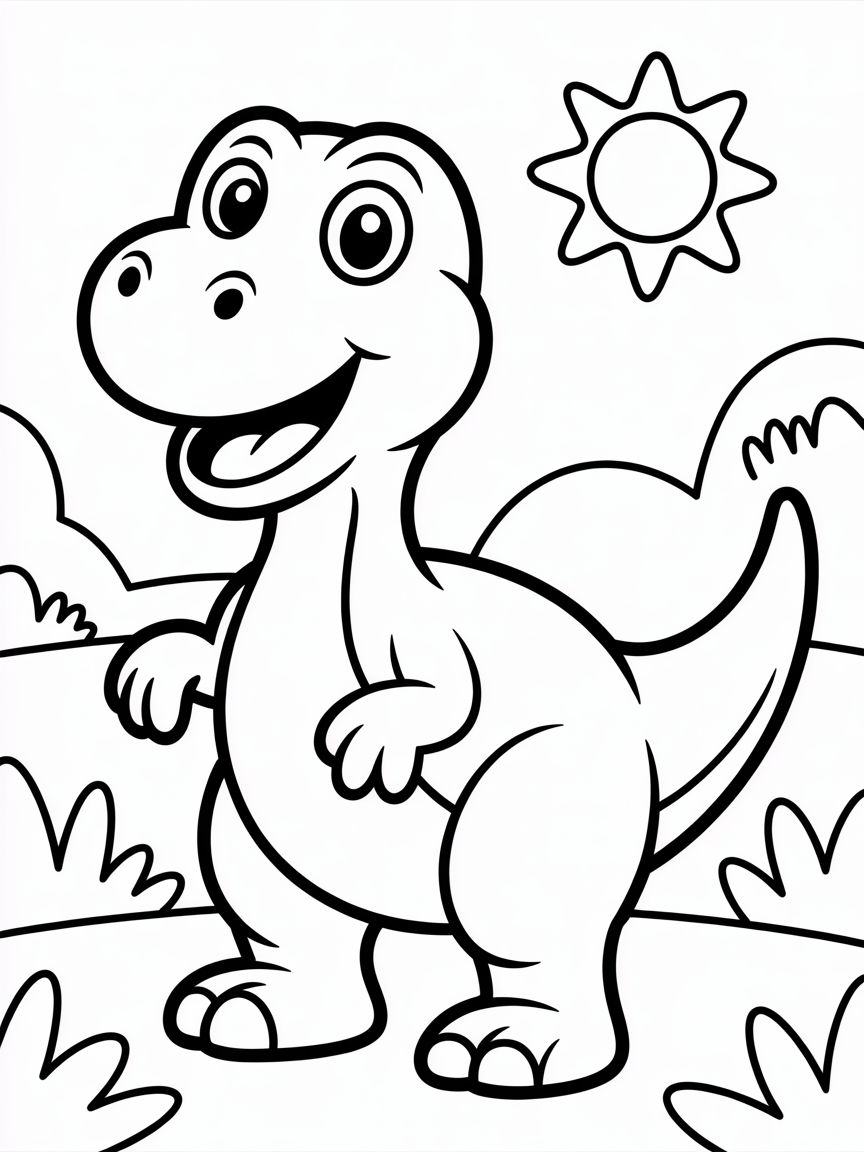 Dino - Free Coloring Page