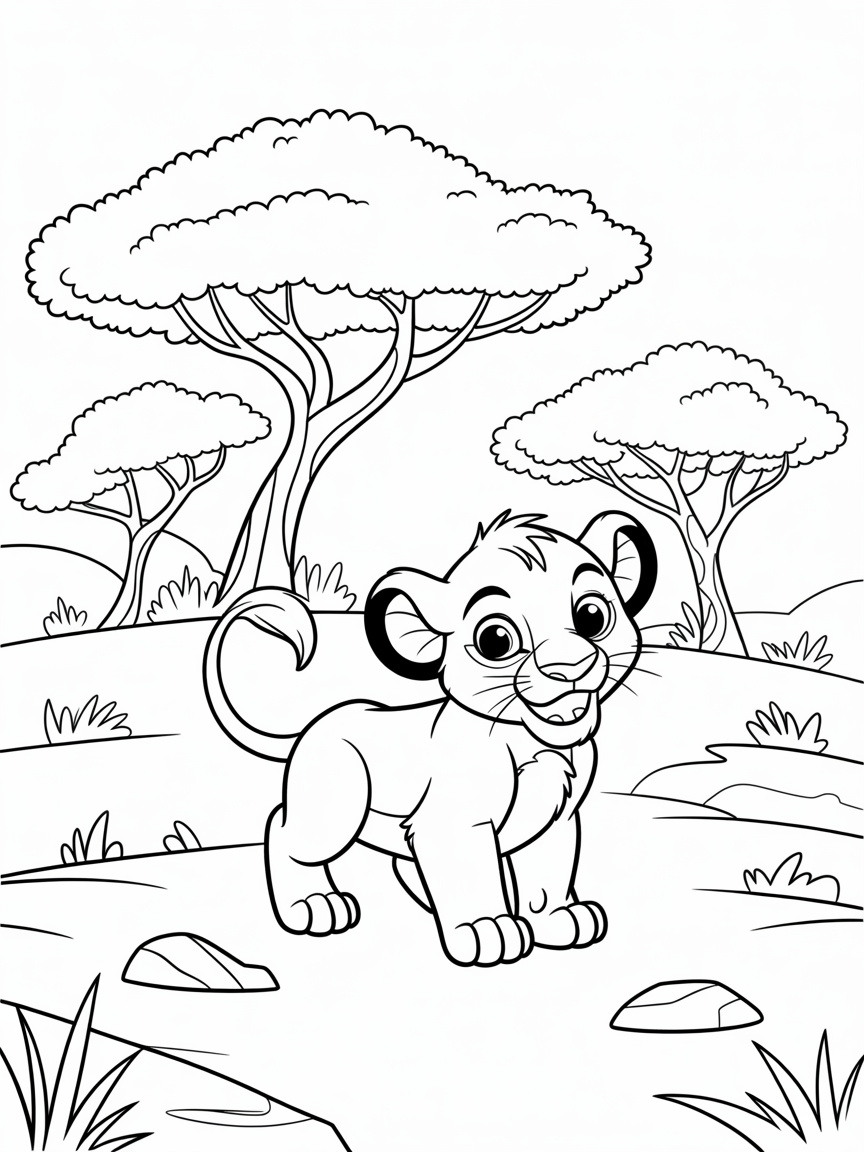 Simba - Free Coloring Page
