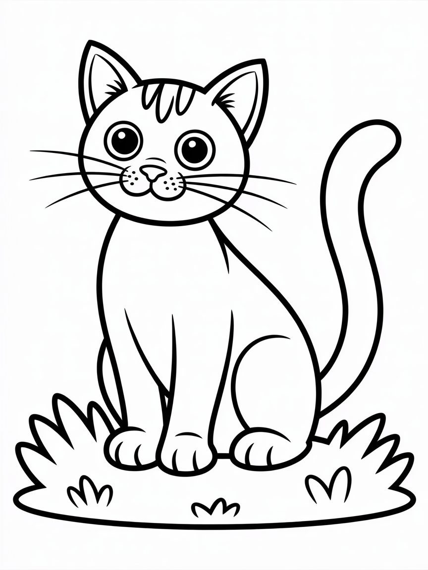 house cat - Free Coloring Page