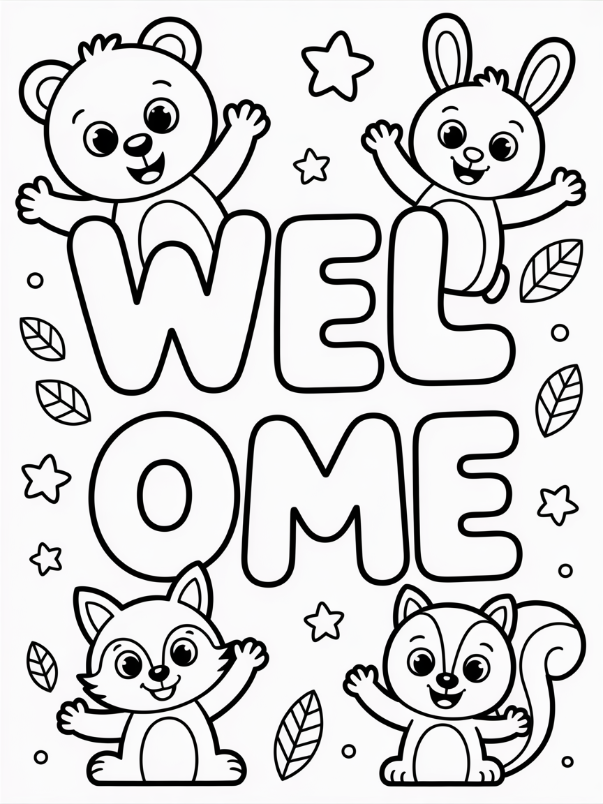 Welcome - Free Coloring Page