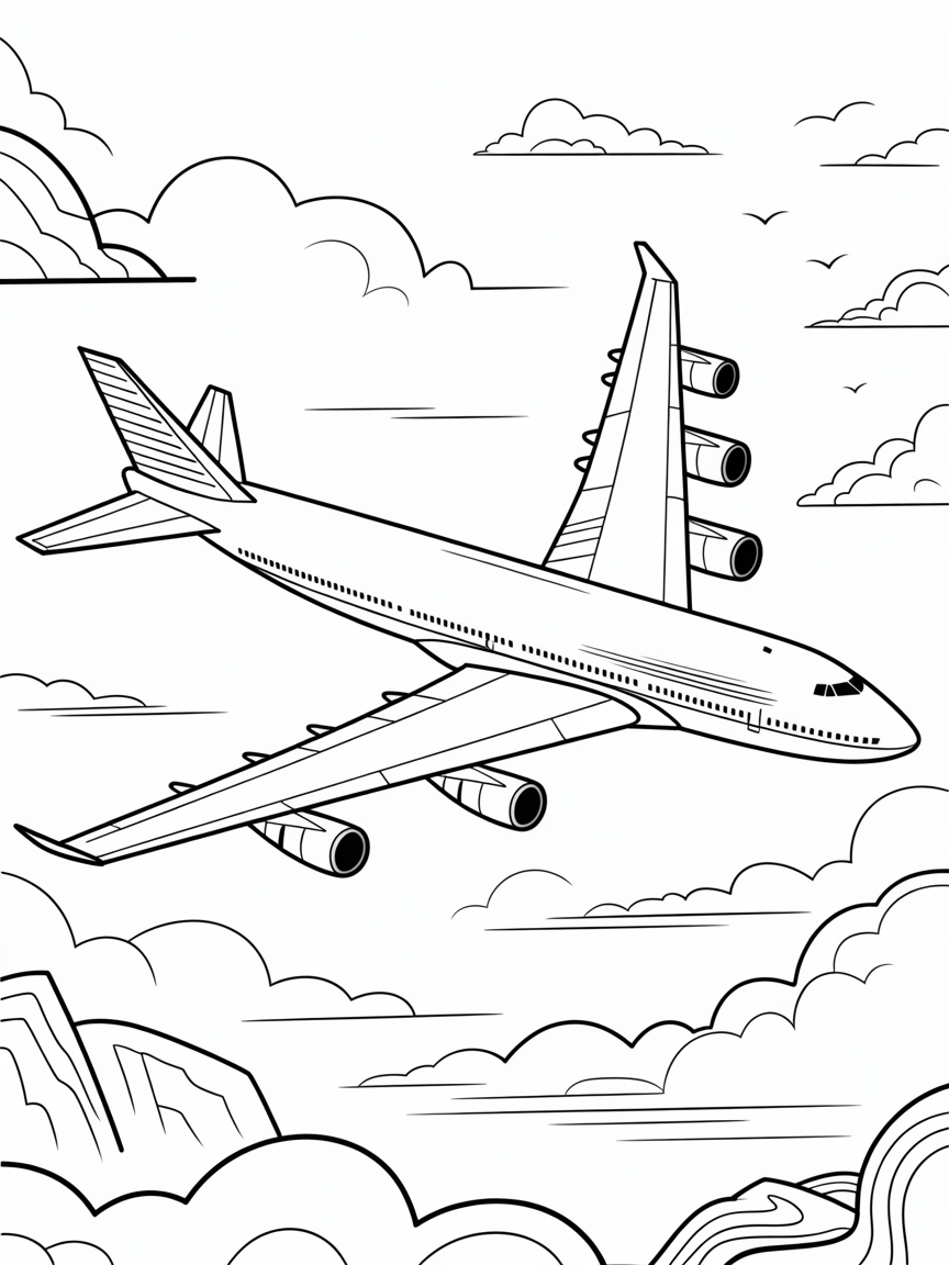 Boeing 747 - Free Coloring Page
