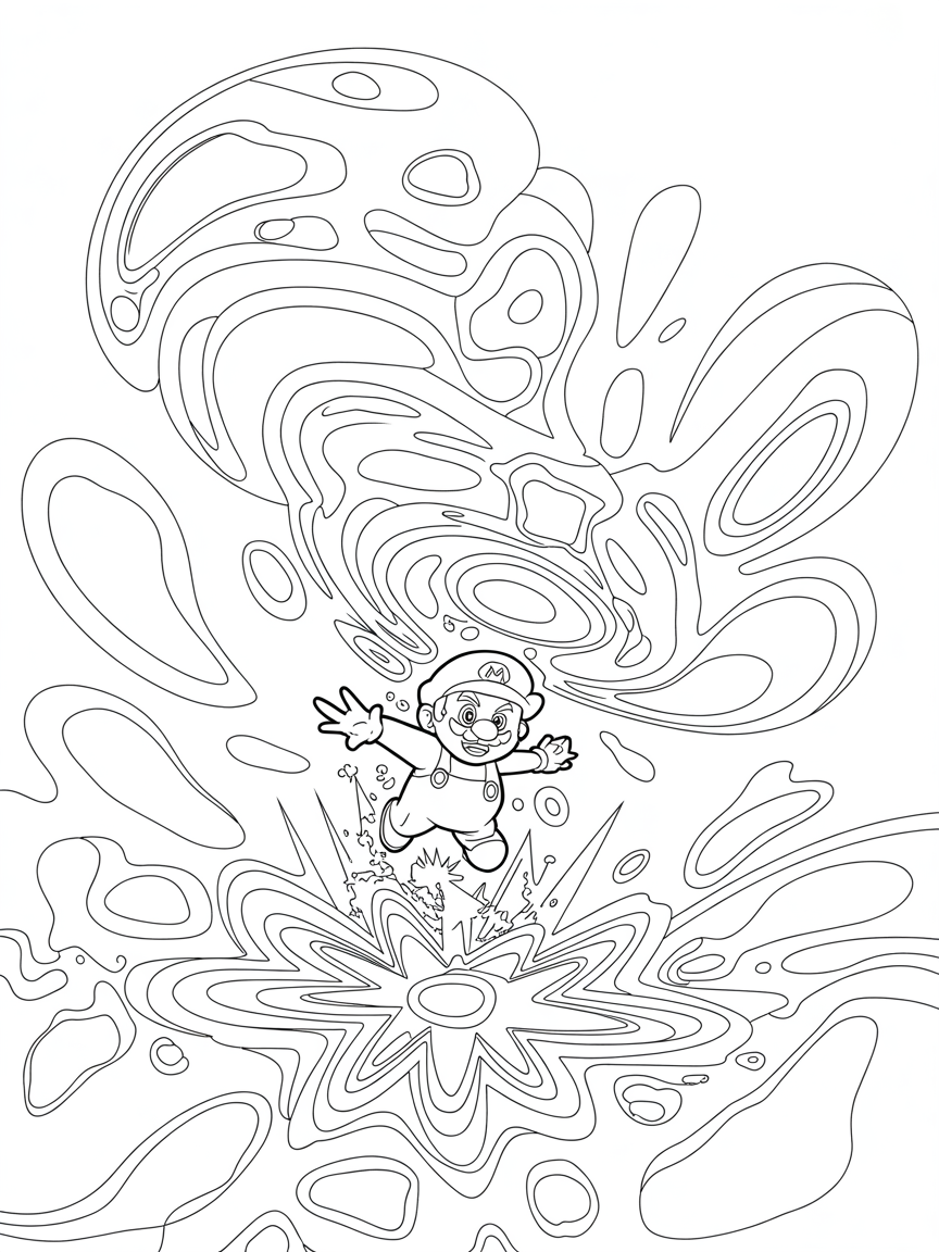 Super Mario wonder - Free Coloring Page