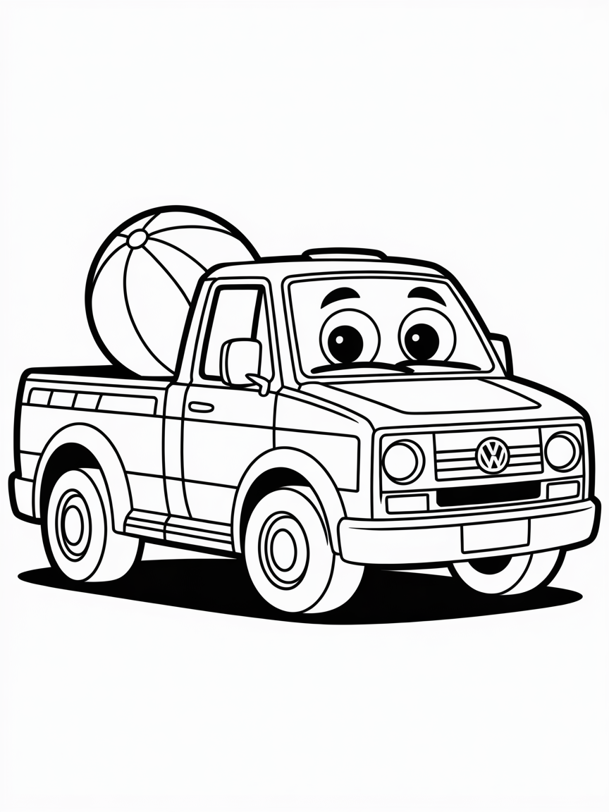 A ute A Volkswagen ute car 2025 - Free Coloring Page
