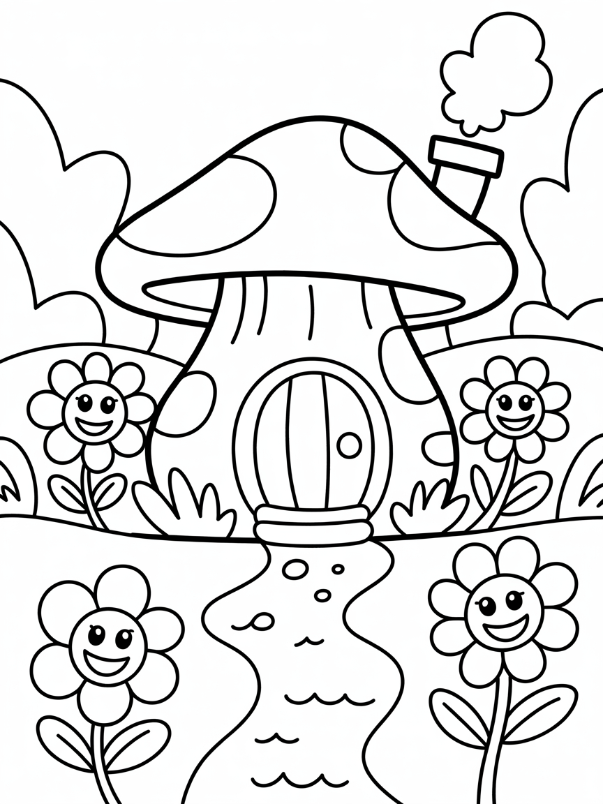 Fairy dell - Free Coloring Page