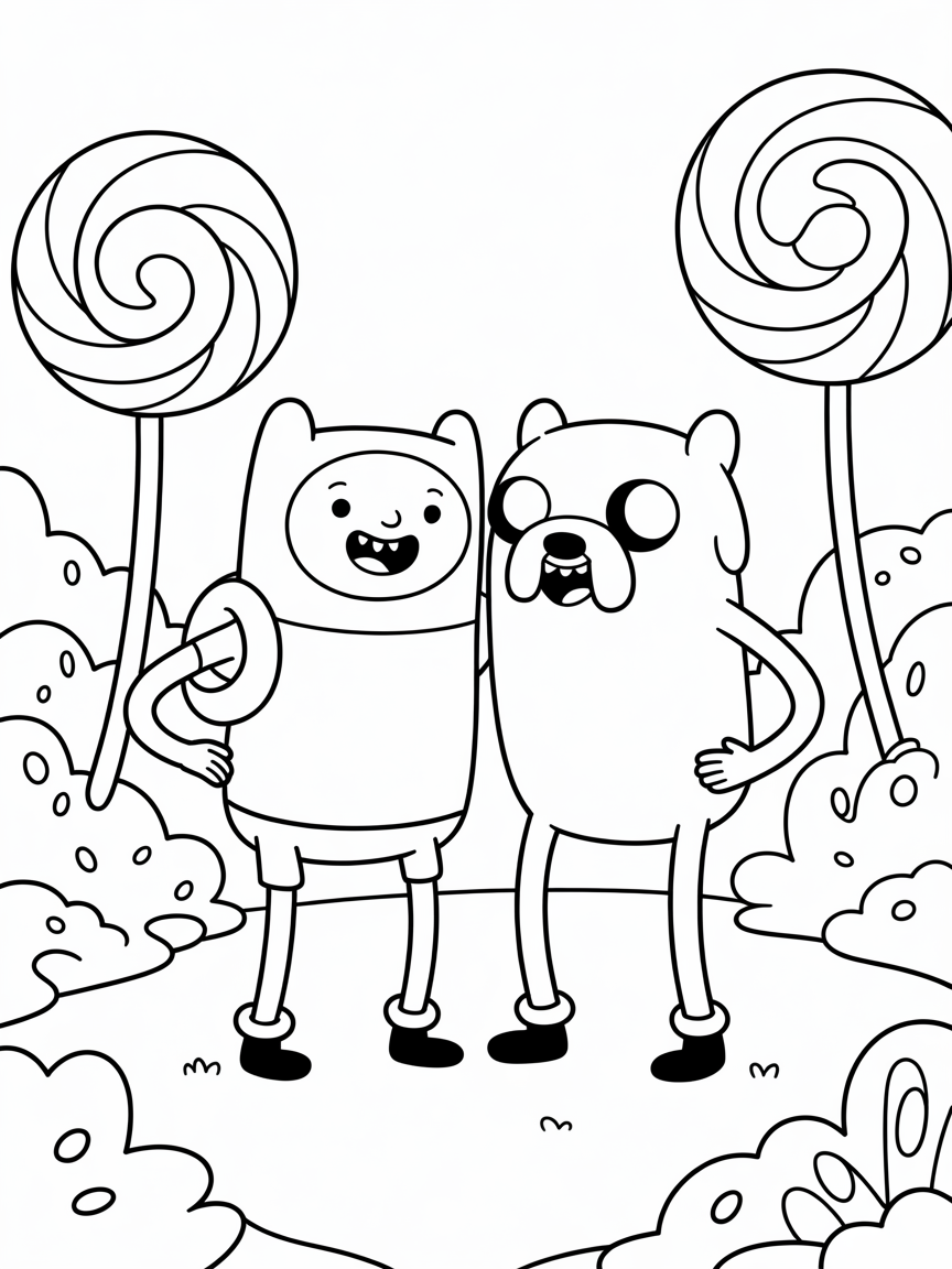 Adventure time - Free Coloring Page