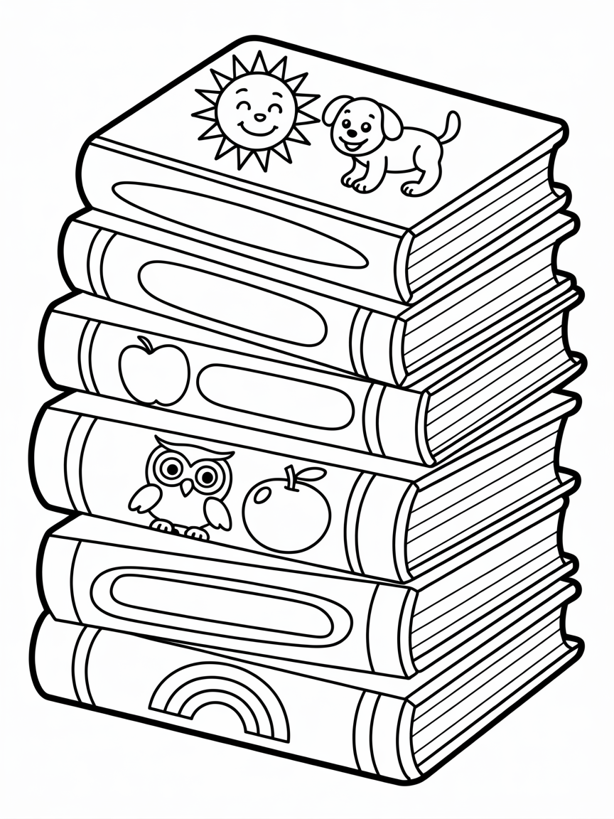 books - Free Coloring Page