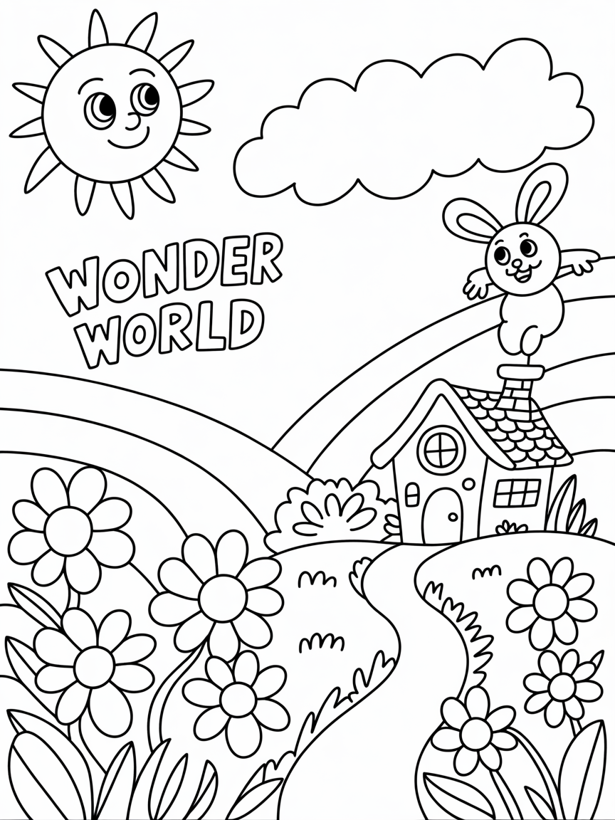 Wonder world - Free Coloring Page