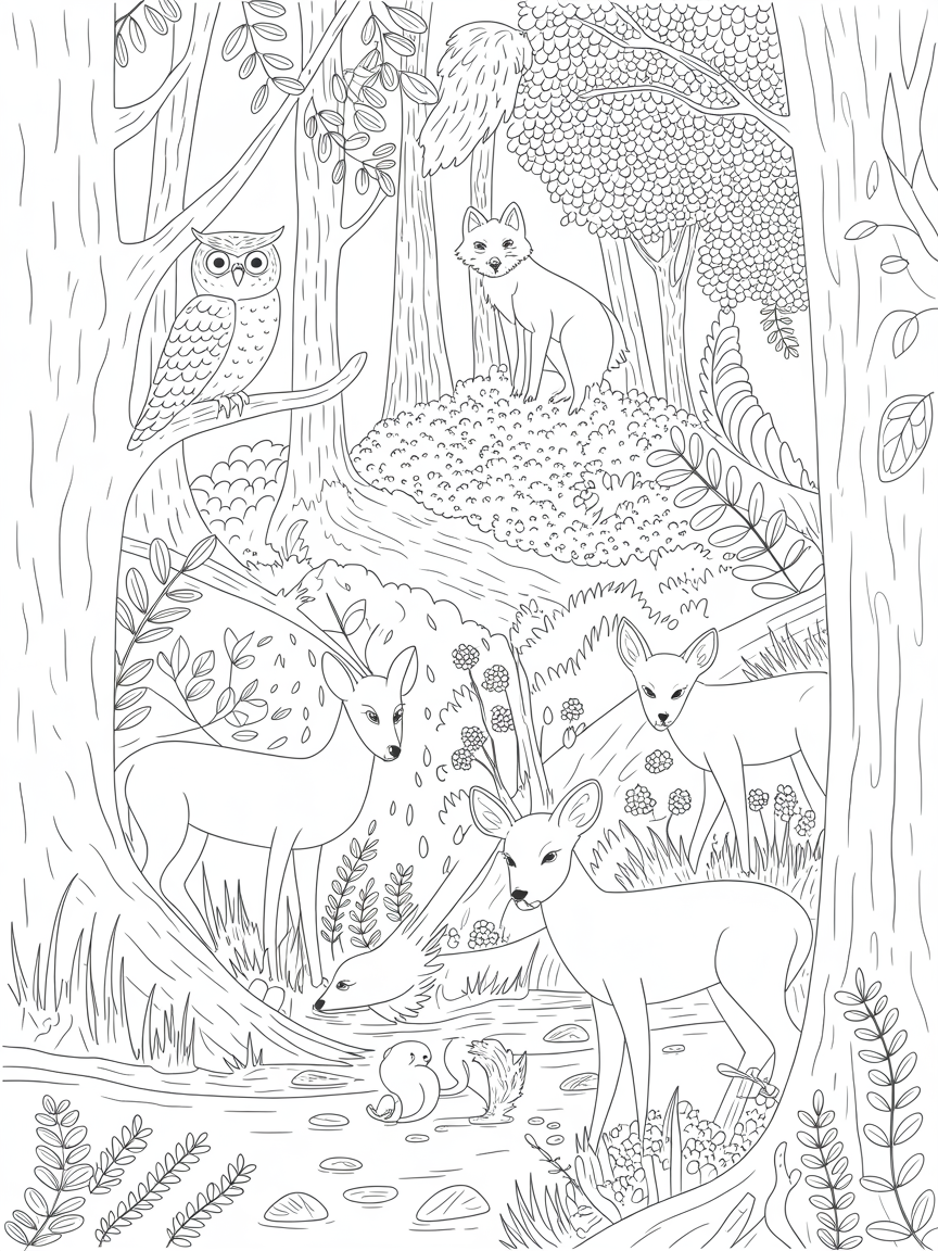 Forest animal - Free Coloring Page
