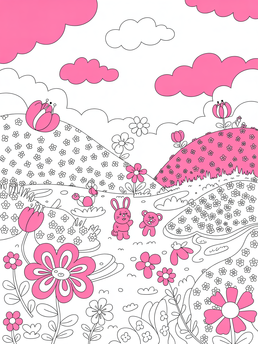 Pink - Free Coloring Page