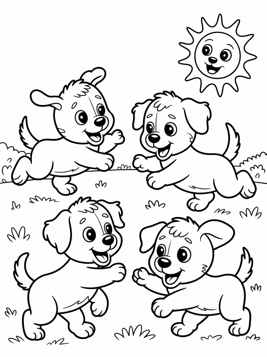 dog dance - Free Coloring Page