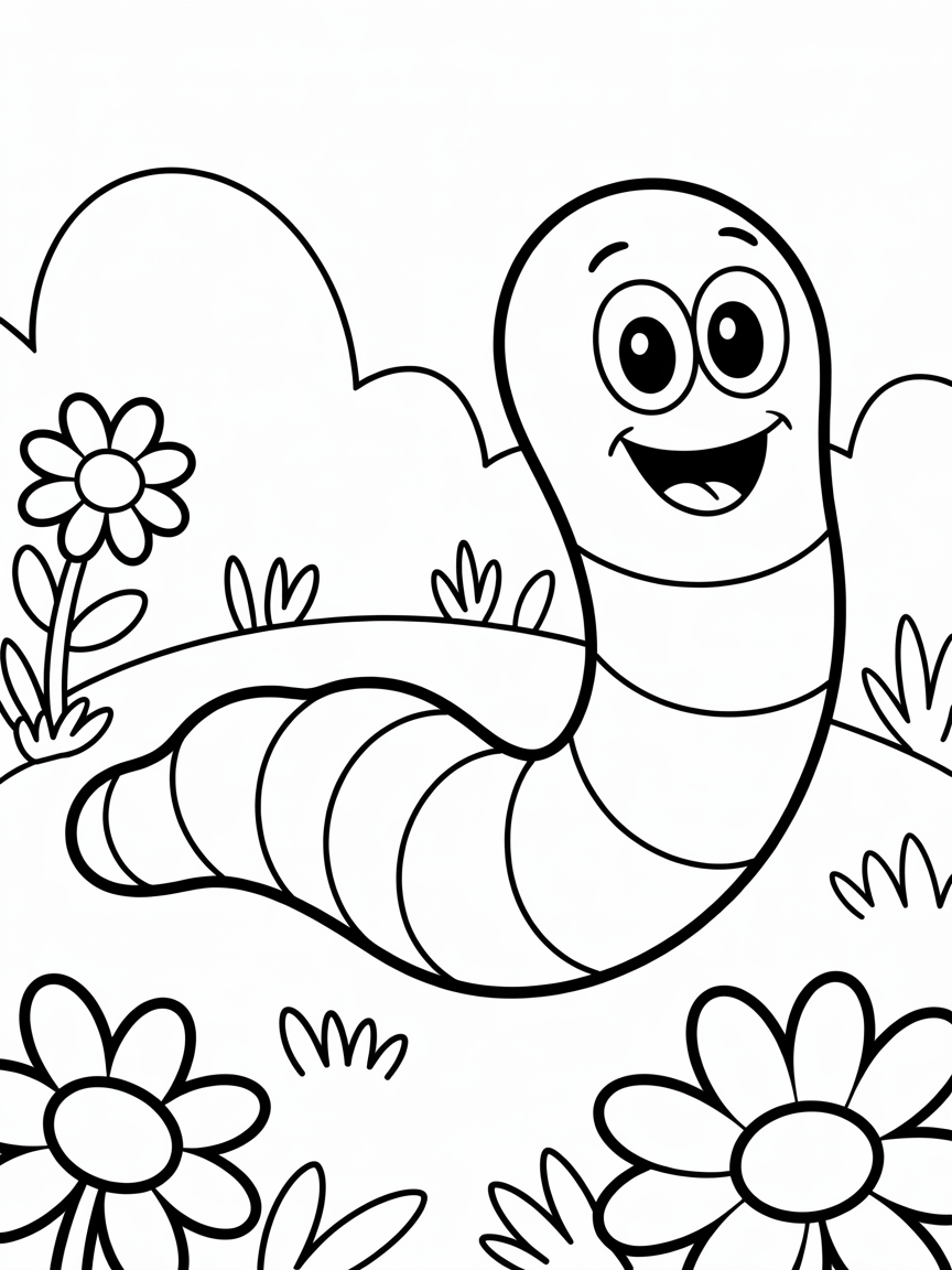 superworm - Free Coloring Page