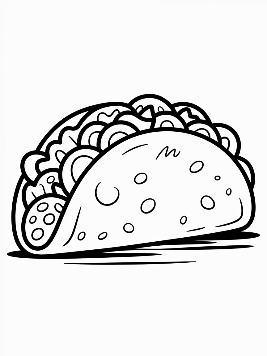 Taco - Free Coloring Page