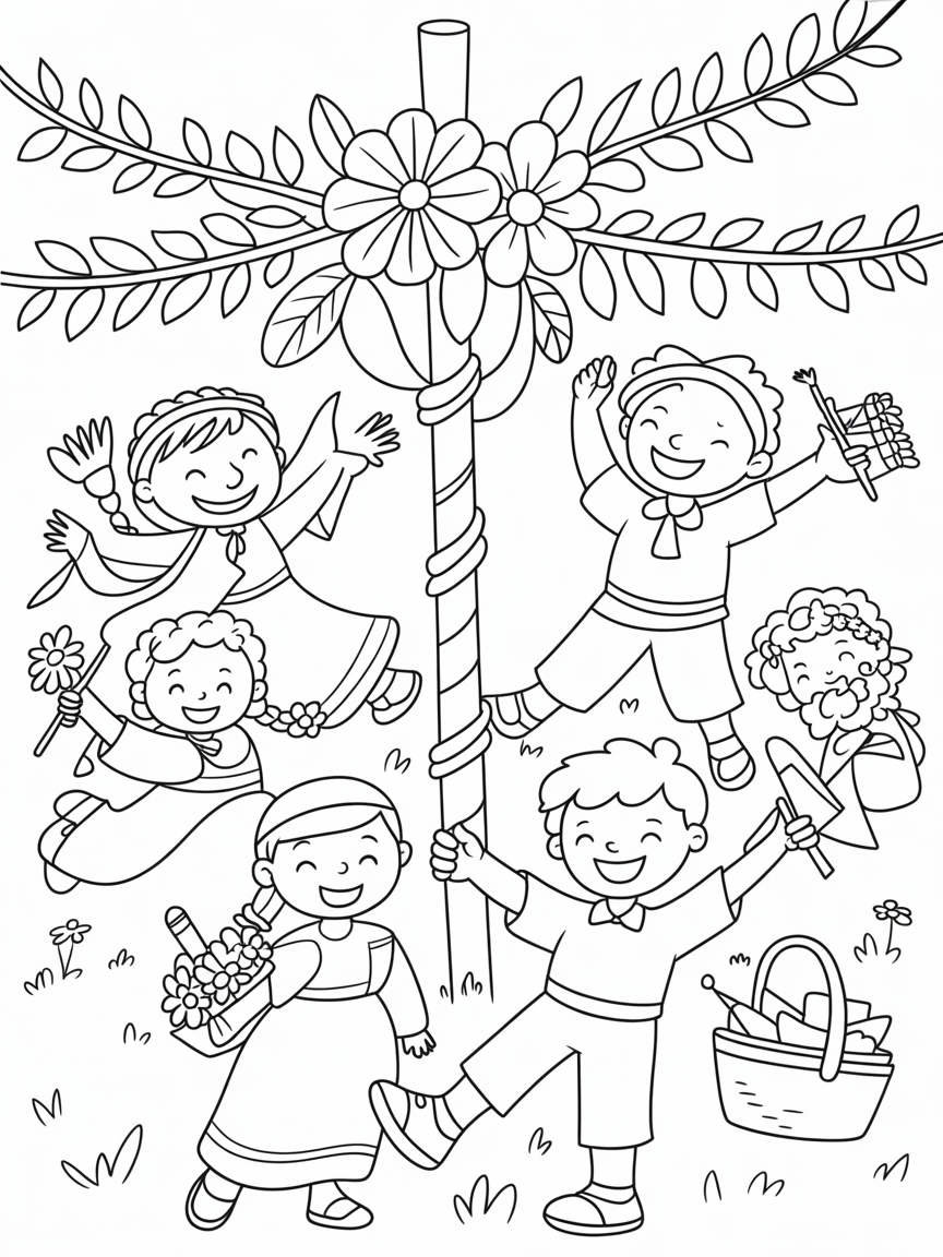 Swedish traditions - Free Coloring Page