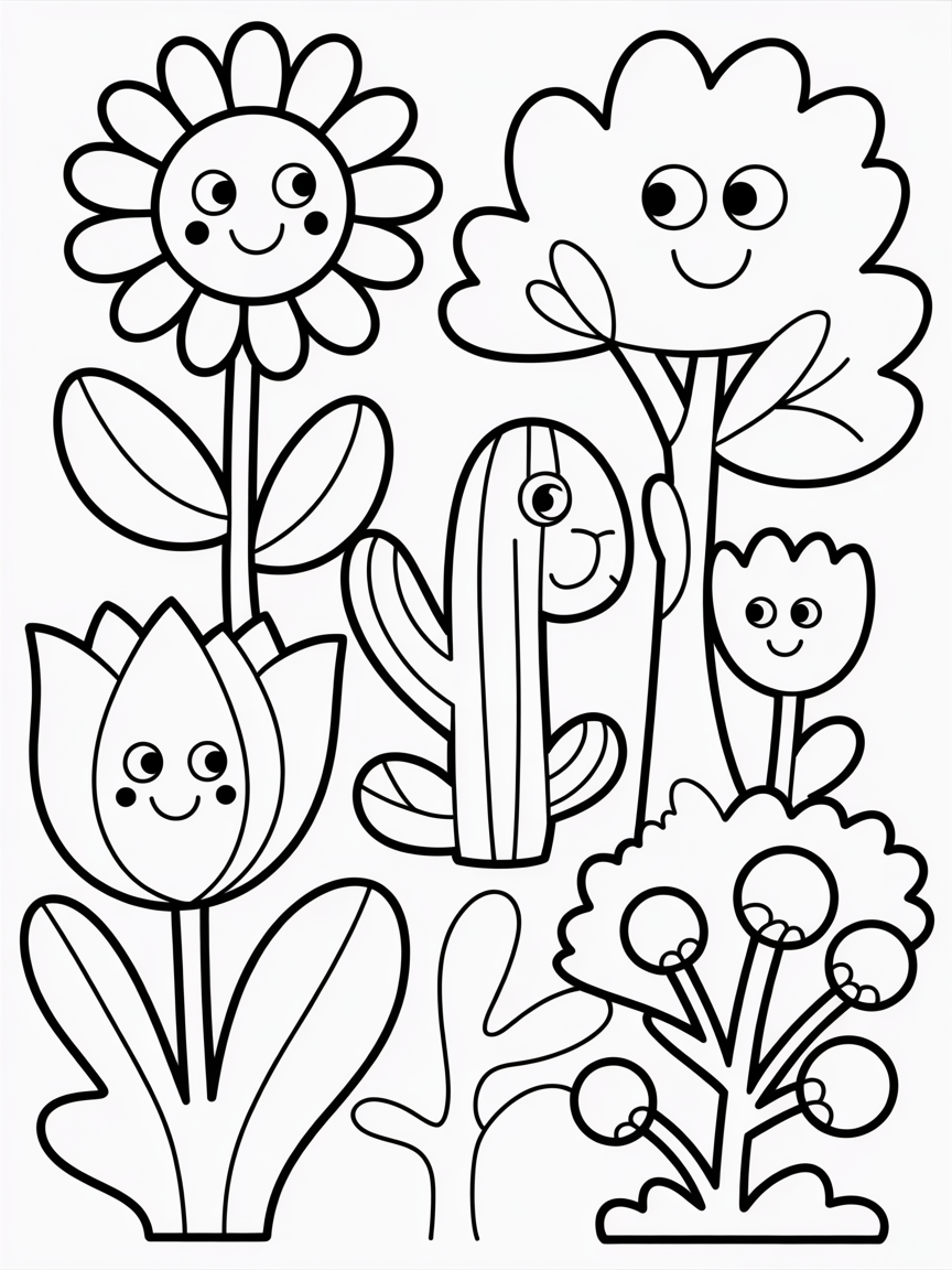 Plants - Free Coloring Page