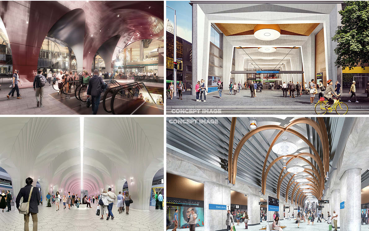 A closer look at the latest round of Melbourne Metro Station Designs ...