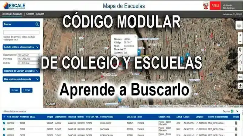¿Cómo saber el código modular de colegio o instituciones?