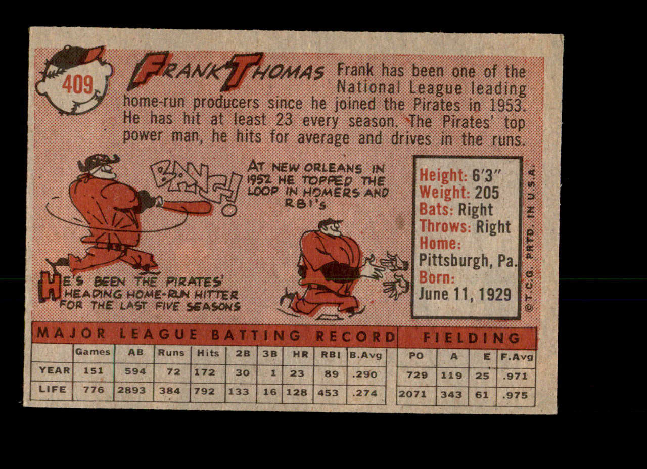 1961 Topps #382 Frank Thomas – TonyeTrade