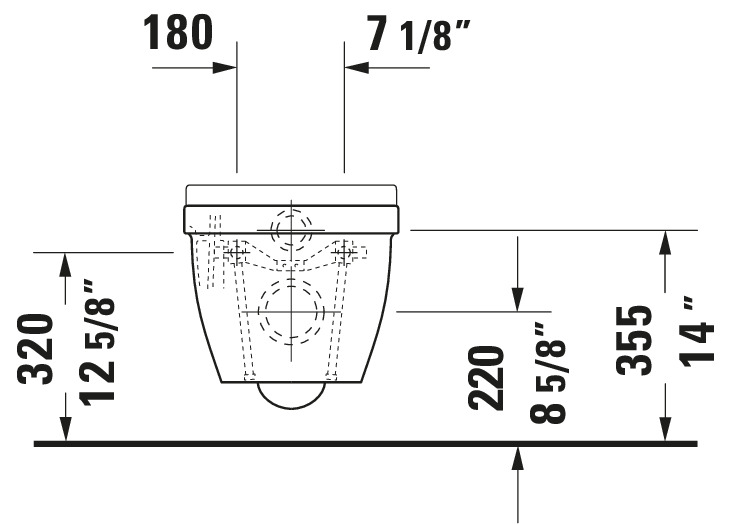 Pacific Plumbing Supply Company | Duravit Starck 3 1.6/0.8 GPF Dual ...