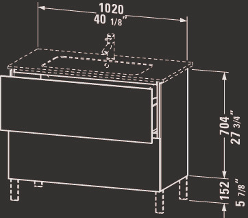 Pacific Plumbing Supply Company | Duravit L-Cube 40 1/8" Wall Mount Two ...