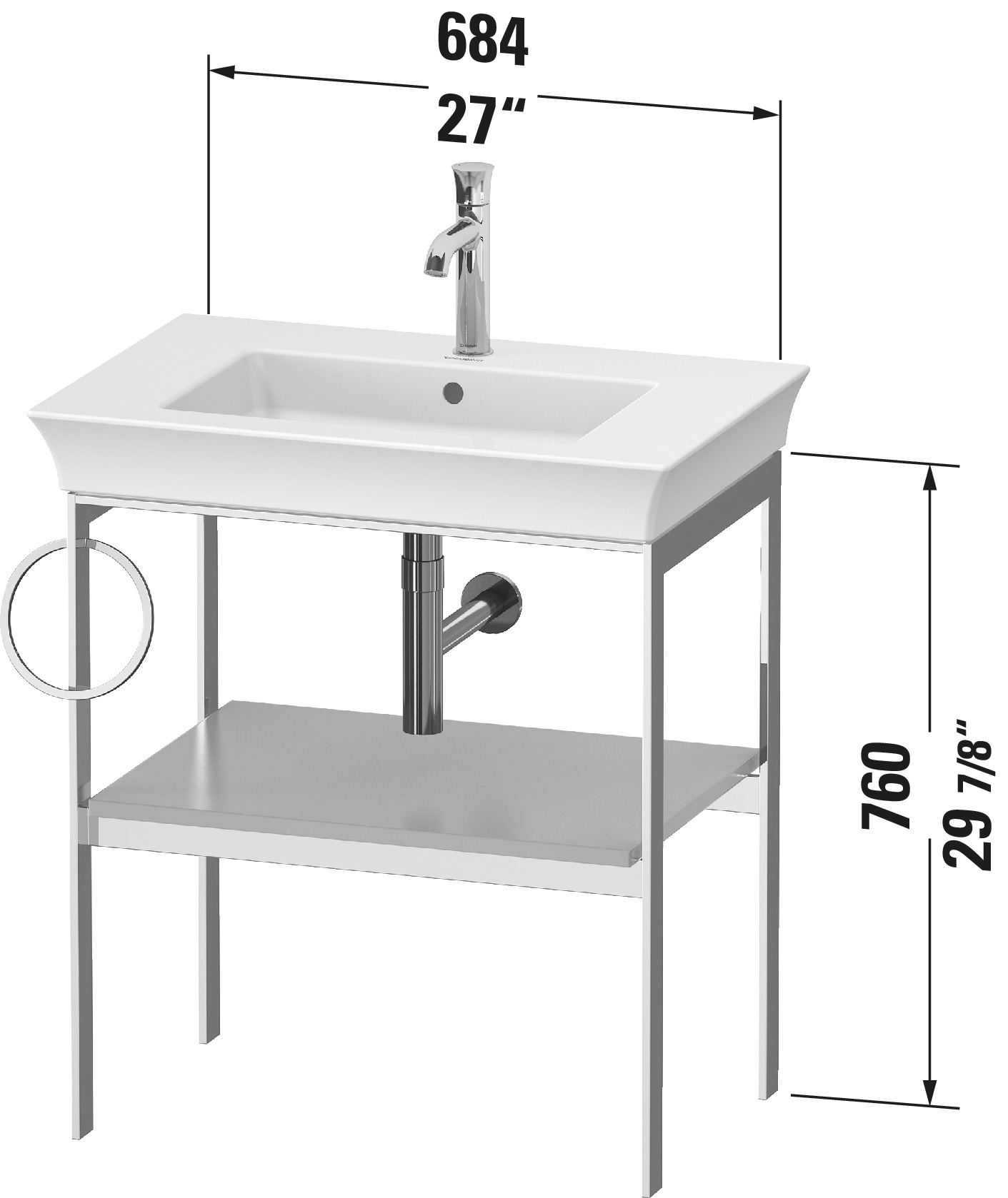 Pacific Plumbing Supply Company | Duravit White Tulip 26 7/8" x 17 3/4 ...