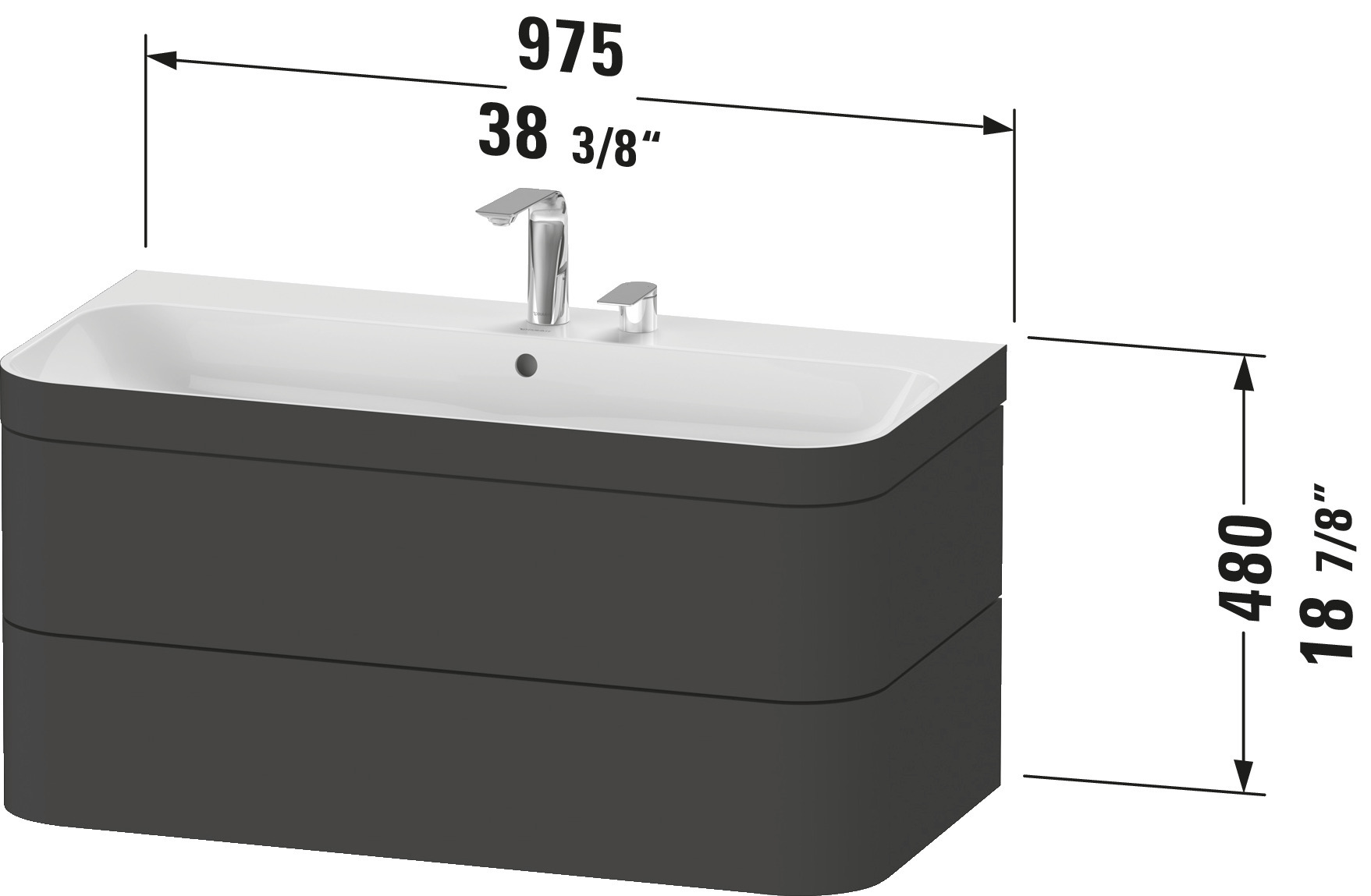 Pacific Plumbing Supply Company | Duravit Happy D.2 38 3/8" Wall Mount ...