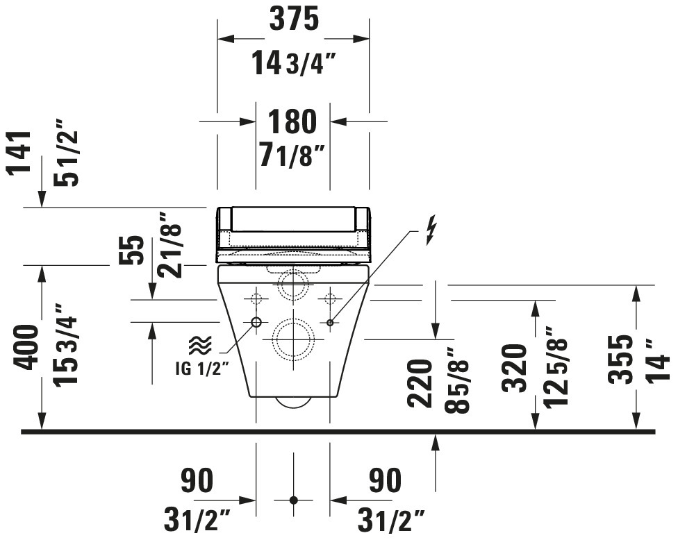 Pacific Plumbing Supply Company | Duravit DuraStyle 1.28/0.8 GPF Dual ...