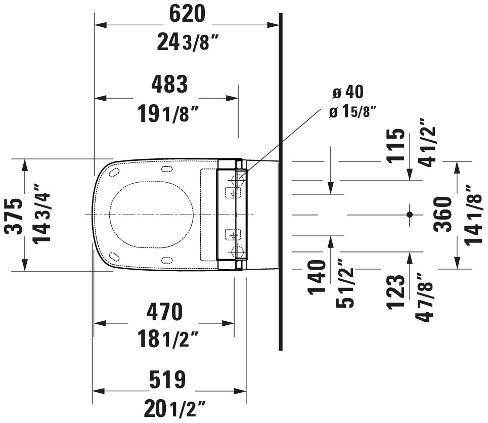 Pacific Plumbing Supply Company | Duravit DuraStyle 1.28/0.8 GPF Dual ...