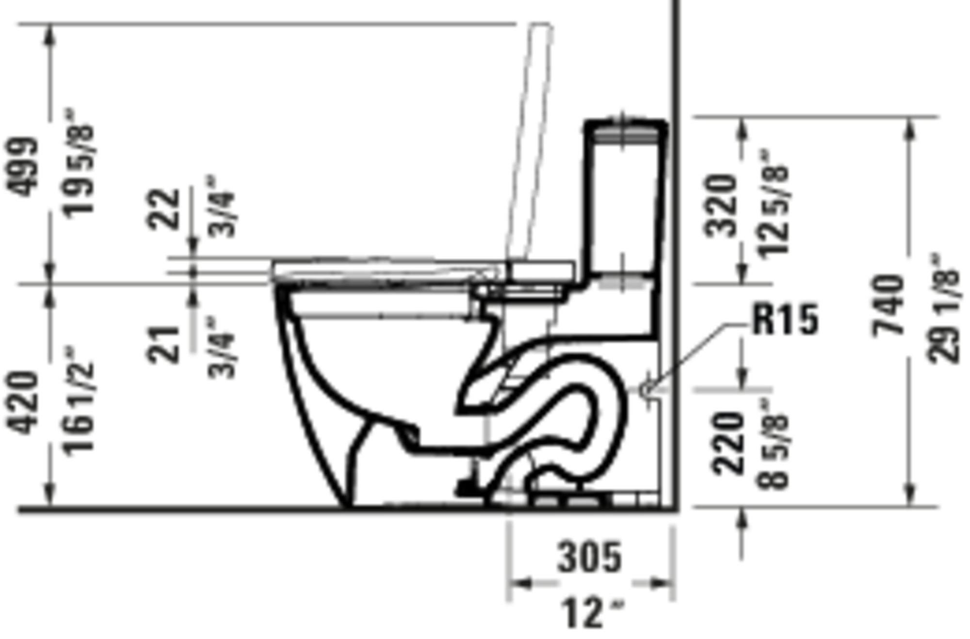 Pacific Plumbing Supply Company | Duravit ME by Starck 1.32/0.92 GPF ...