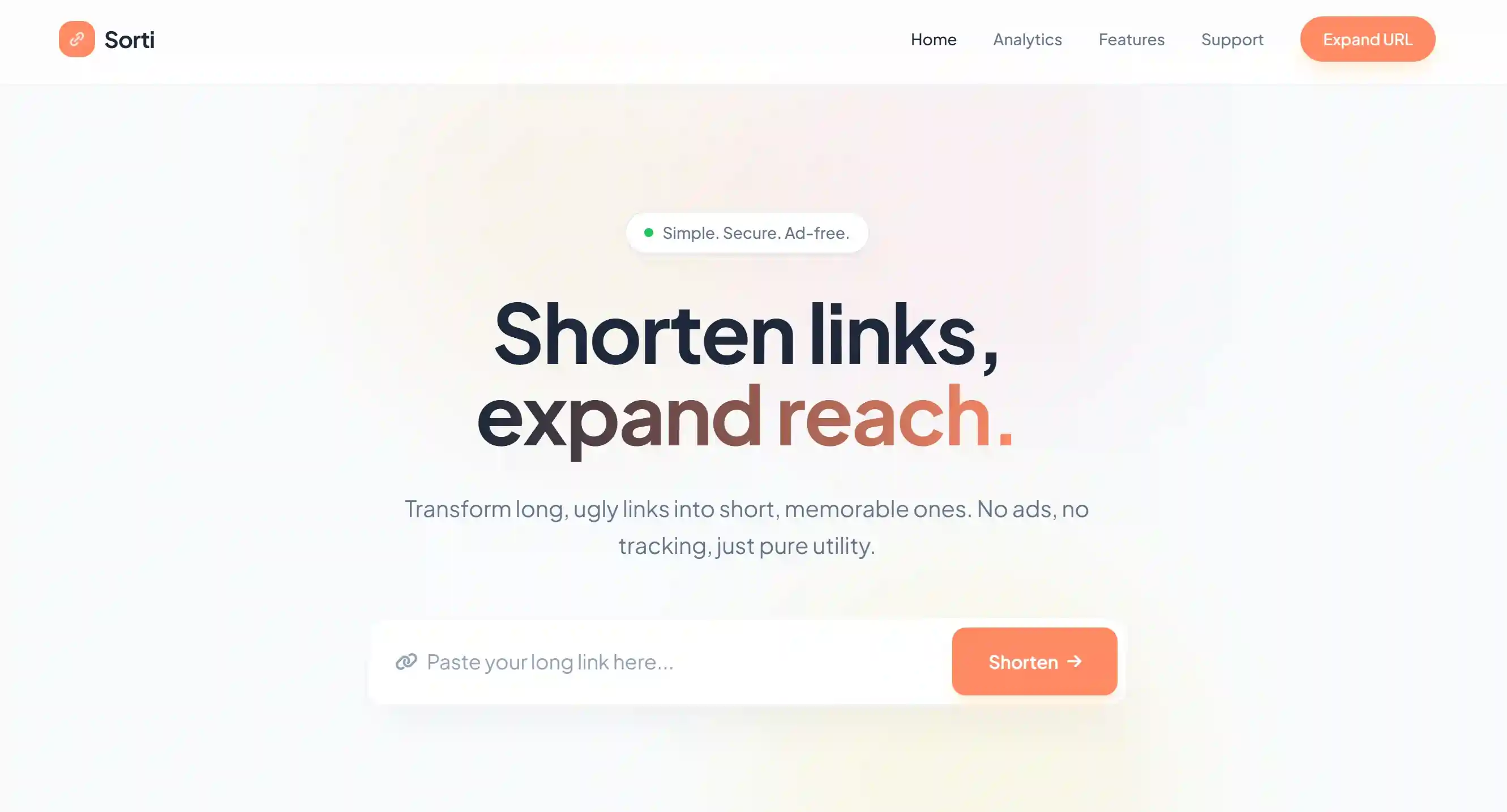Sorti | Free URL Shortener - Create Short Links Instantly
