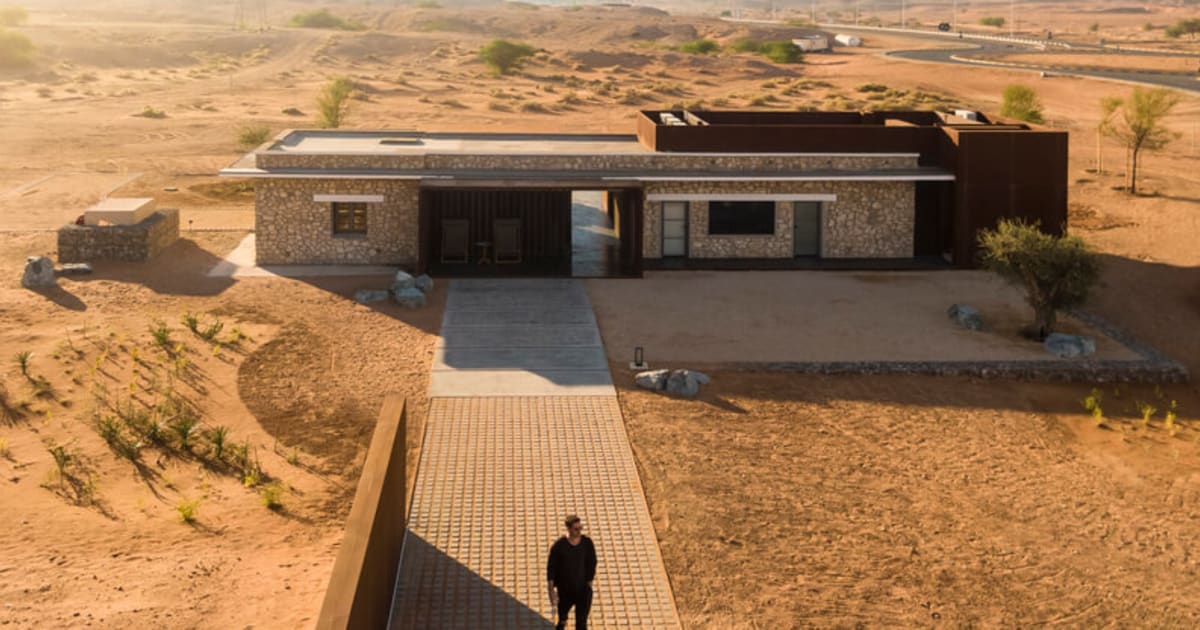 Modern House in Desert Concrete and Stone | Feel Design