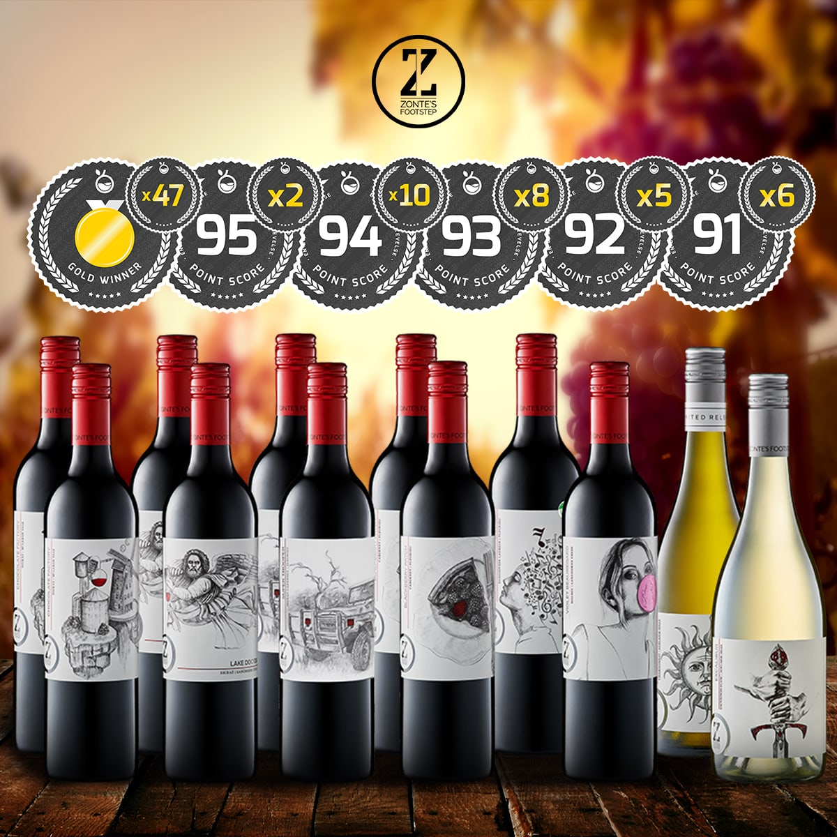 Zontes Footstep Tasting Mix – Køb online hos AndrupVin.dk