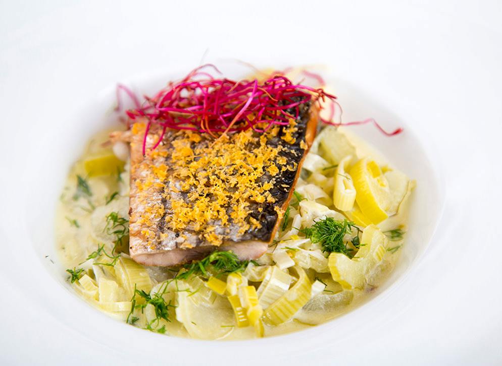 Opskrift: Røget multe på porre med cremet sauce - Vinguide