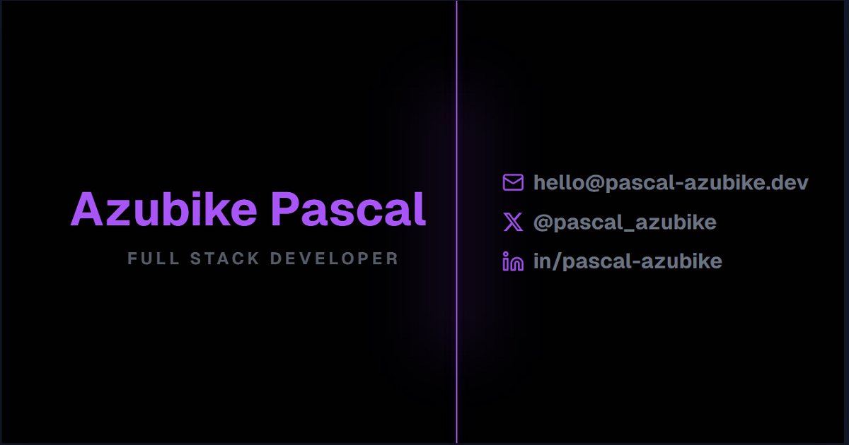 Azubike Pascal - Full Stack Developer